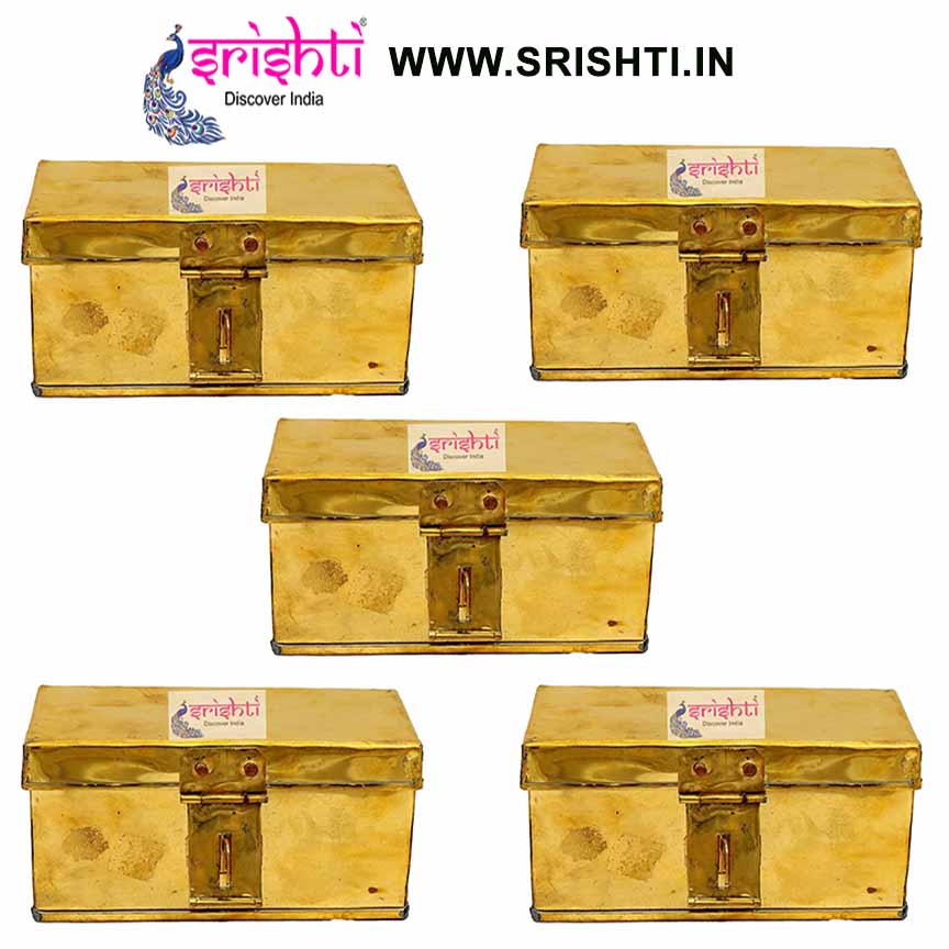 Shop Brass Pooja Box-BB2-(Pack of 5)
